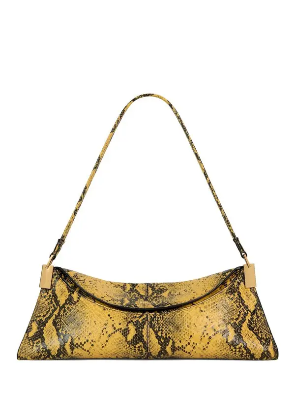 Balmain 64-83 Small Bag In Python-effect Leather - Yellow