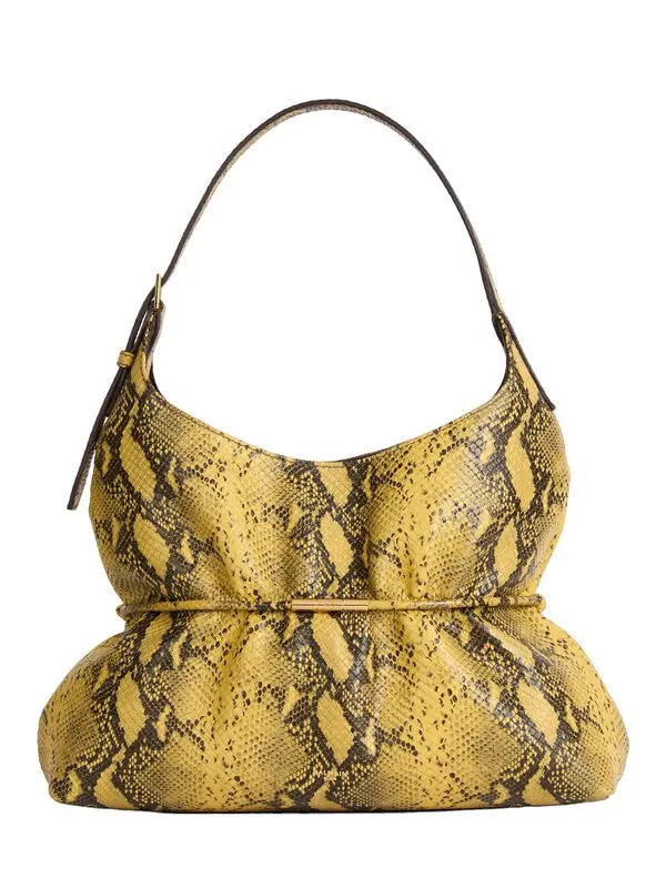Balmain Sphynx Medium Python-effect Leather Bag - Yellow