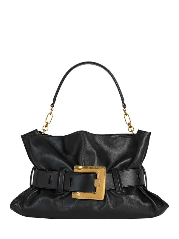 Balmain Medium Anthem Bag In Smooth Leather - Black