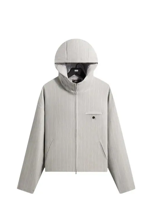 Kith Pinstripe Zip Up Hoodie - Light Heather Grey