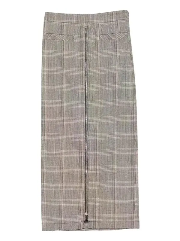 Patrizia Pepe Check-print Zip-fastening Straight Skirt - Grey