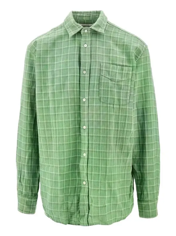 FORET Scout Check-pattern Shirt - Green