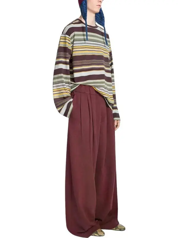 Dries Van Noten Striped Cotton Tee - Red