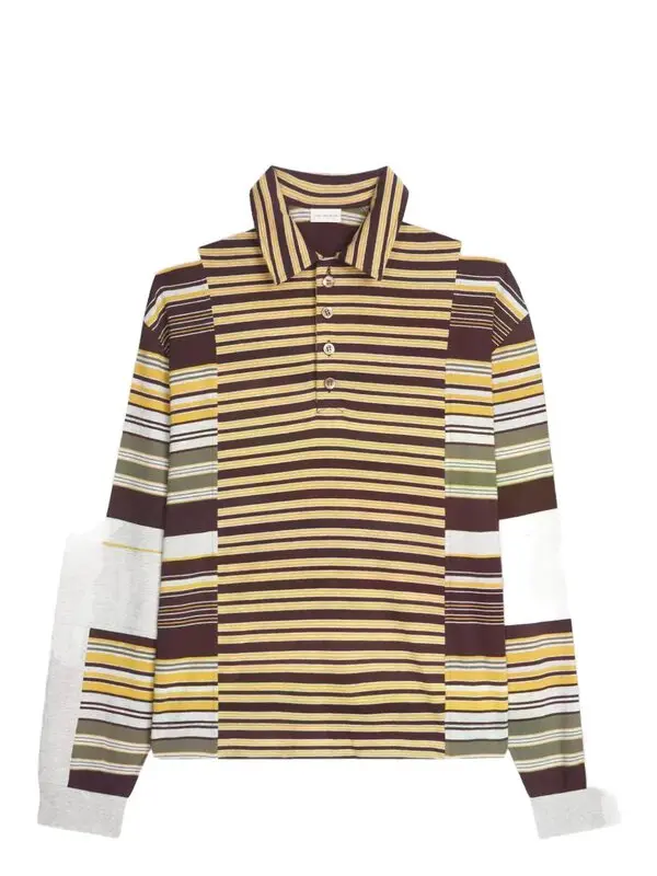 Dries Van Noten Striped Cotton Polo - Yellow
