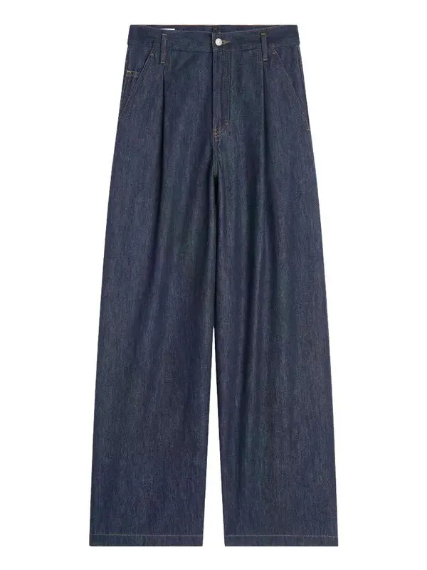 Dries Van Noten Pleated Wide-leg Jeans - Blue