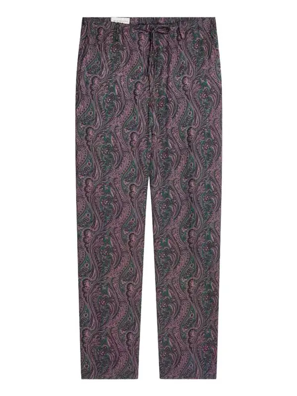 Dries Van Noten Paisley Print Jacquard Pants - Purple