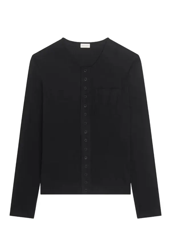 Dries Van Noten Fitted Jersey Cardigan - Black
