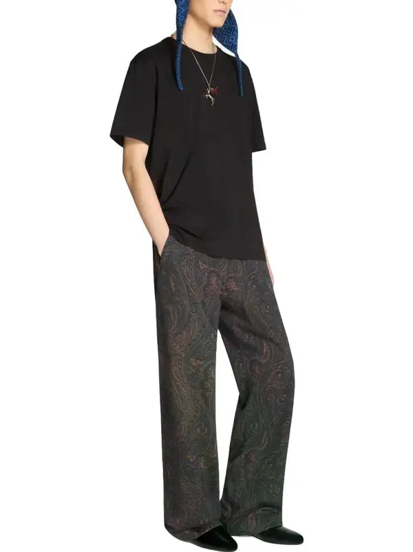 Dries Van Noten Regular Fit Cotton T-shirt - Black
