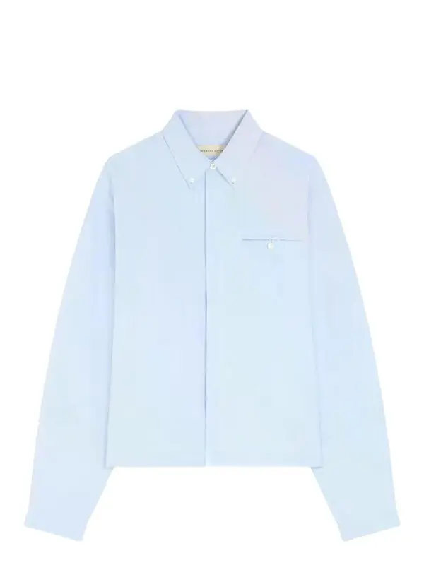 Dries Van Noten Cropped Cotton Shirt - Blue