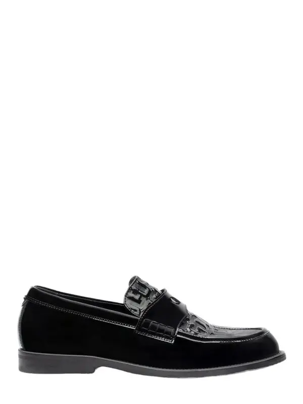 Gcds Monogram-embossed Patent Loafers - Black