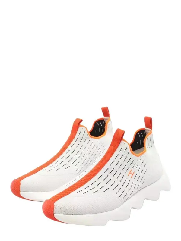 Hermès 2020s Eclair Knit Slip-on Sneakers - White
