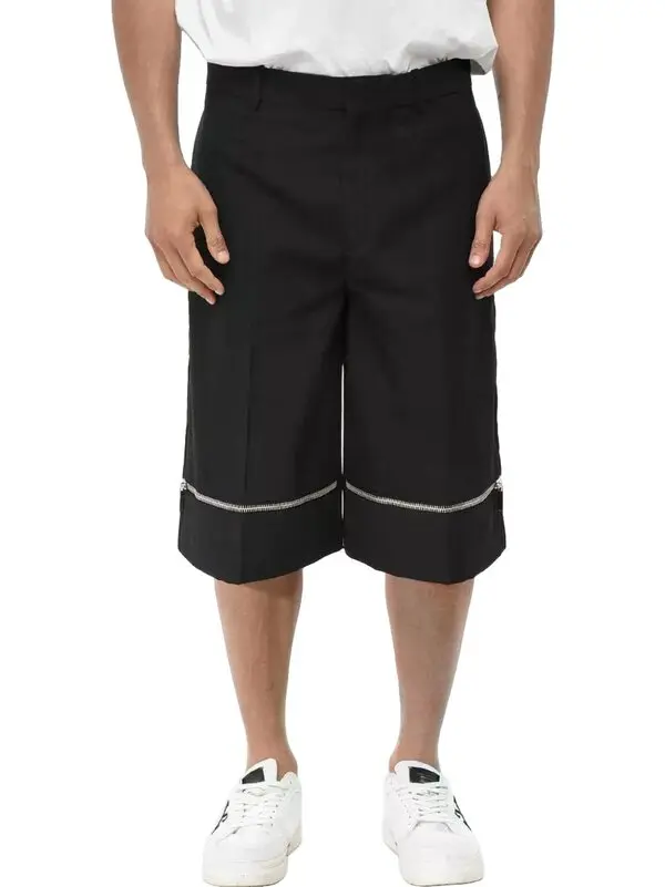 Off-White Zip-detail Wool Shorts - Black