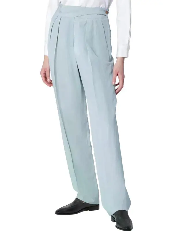 BLAZÉ MILANO Pleated Tailored Trousers - Blue