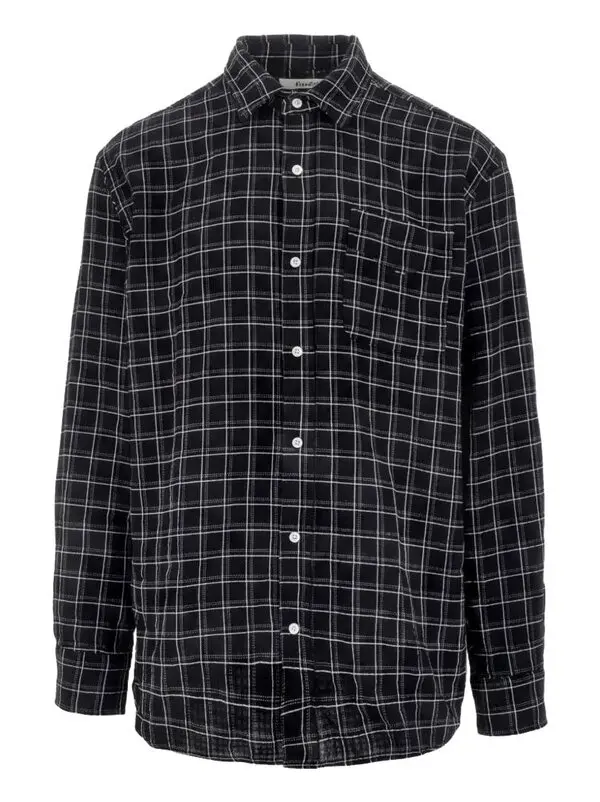 FORET Scout Check-pattern Shirt - Black