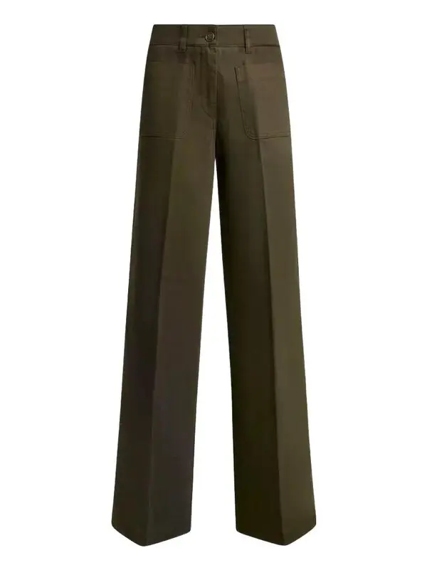 Etro Wide-leg Stretch-cotton Denim Jeans - Green