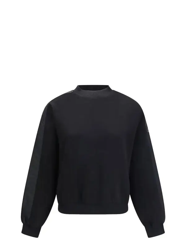 Moose Knuckles Logo-plaque Mix Media Sweatshirt - Black