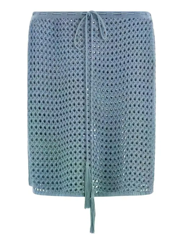FERRAGAMO Open Weave Knit Skirt - Blue
