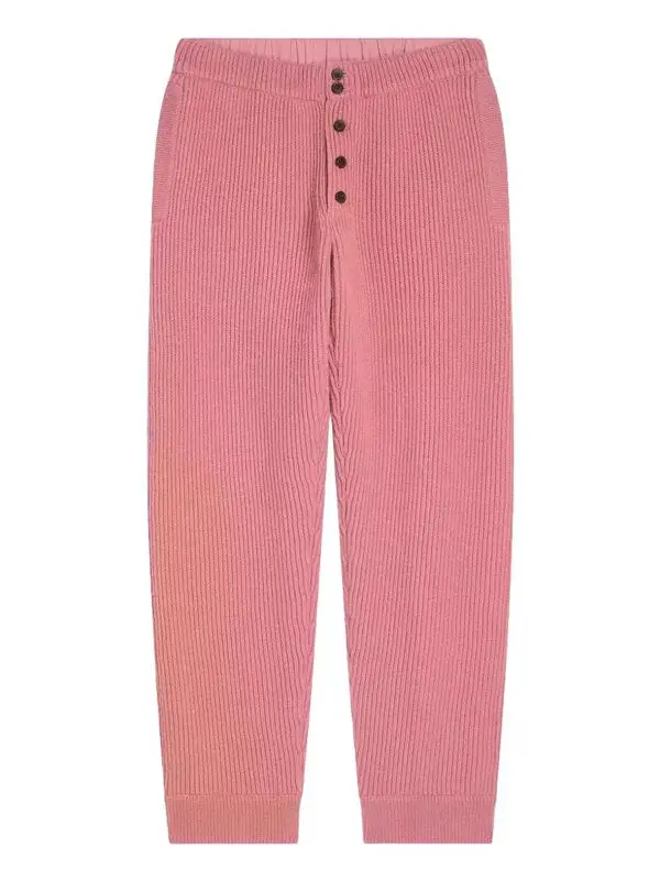 Dries Van Noten Ribbed Wool Knit Pants - Pink