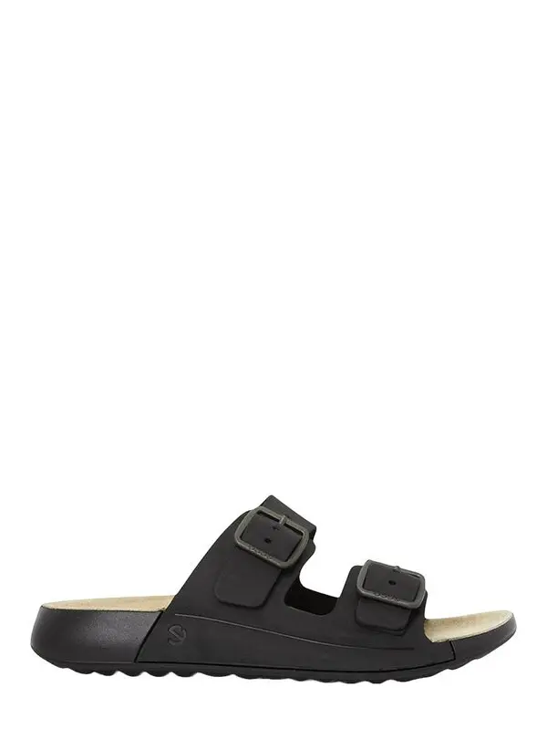 Ecco Cozmo Adjustable Strap Slip-on Sandals - Black