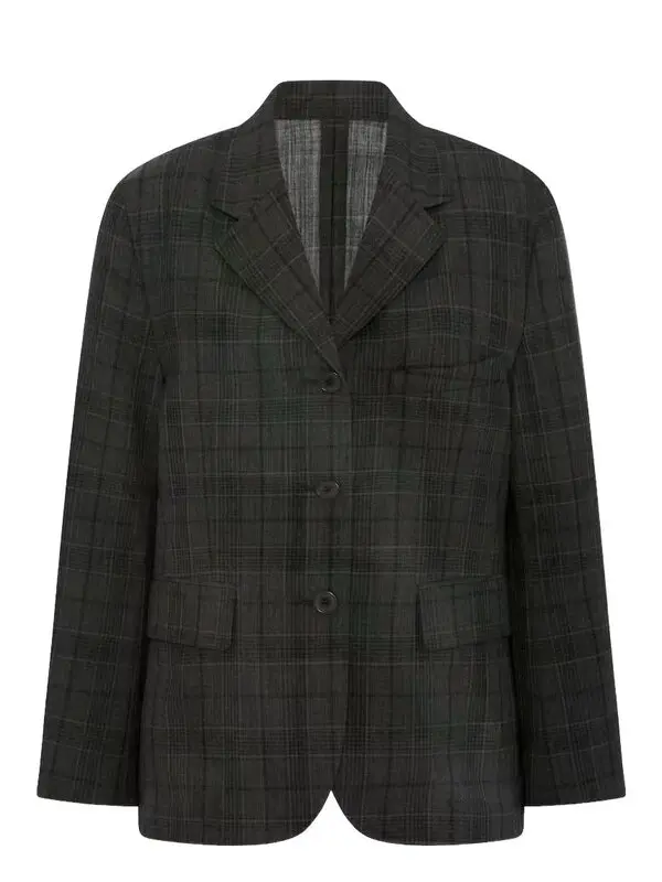 6397 Relaxed Sporting Check-pattern Blazer - Grey