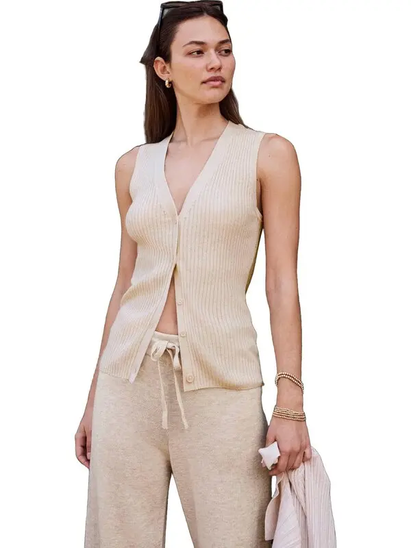 Splendid Georgie Rib Sweater Vest - Blue Mist
