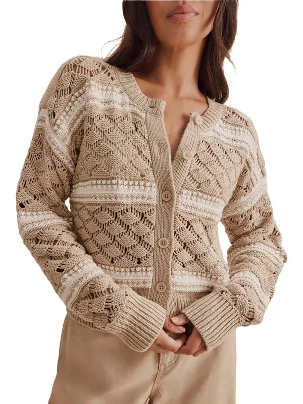 Splendid Bennett Cardigan - Wheat/shell