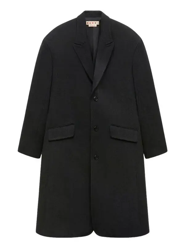 Marni Deep Tweed Oversized Coat - Grey