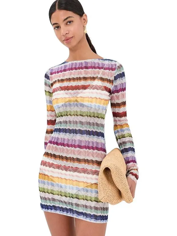 Missoni Long Sleeve T-shirt Dress - Smsp1-multicolor
