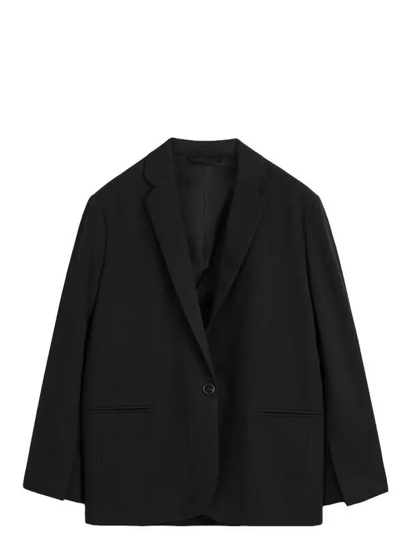 Cos Twill Single-breasted Blazer - Black