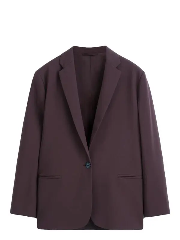 Cos Twill Single-breasted Blazer - Brown