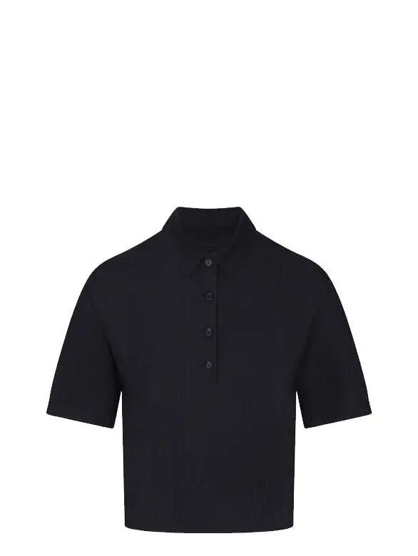 WILLIAMS ATHLETIC CLUB Lindsey Performance Textured Polo - Black