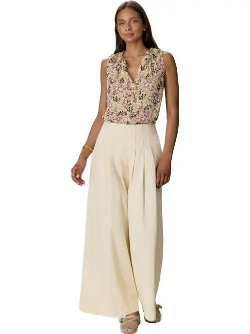 Rebecca Taylor Grace Wide Leg Pant - Alabaster