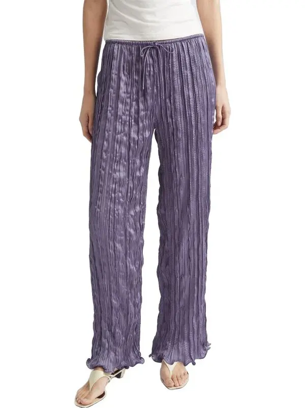 Posse Esme Crinkled Wide Leg Pants - Dusk