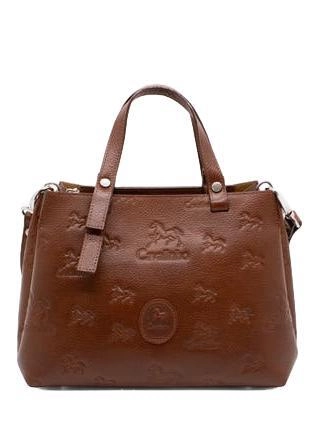 CAVALINHO Embossed Leather Handbag - Camel Brown