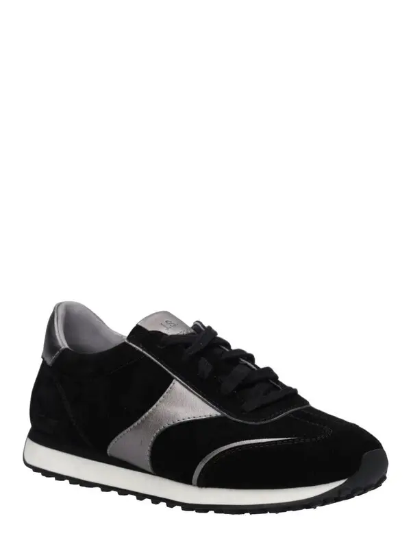 Josef Seibel Leather And Suede Lace-up Sneakers - Black