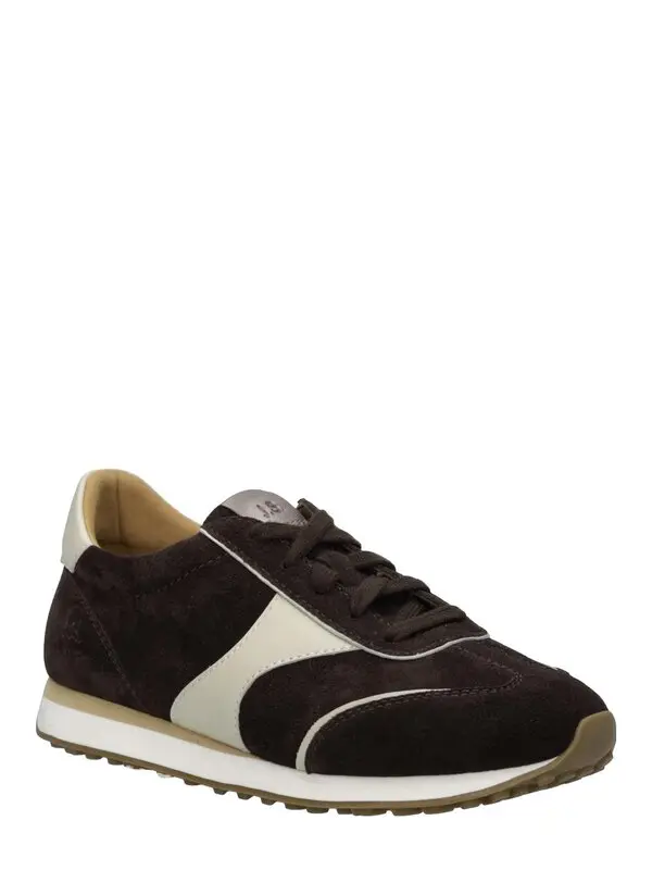Josef Seibel Leather And Suede Lace-up Sneakers - Chocolate