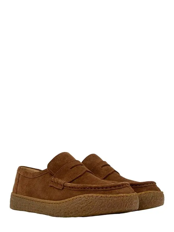 Camper Peu Terreno Suede Penny Loafers - Medium Brown