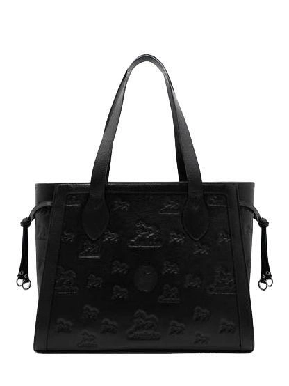CAVALINHO Embossed Leather Tote Bag - Black