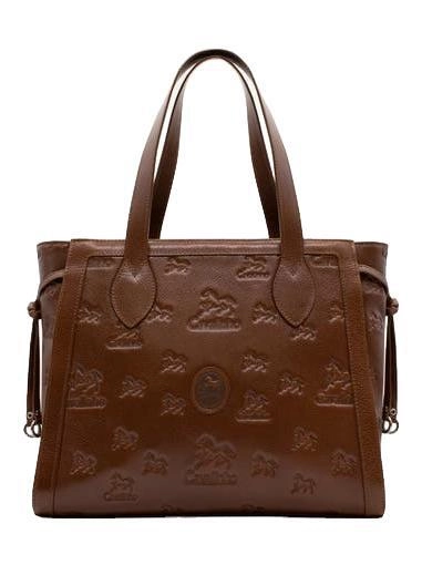 Cavalinho Embossed Leather Tote Bag - Camel Brown