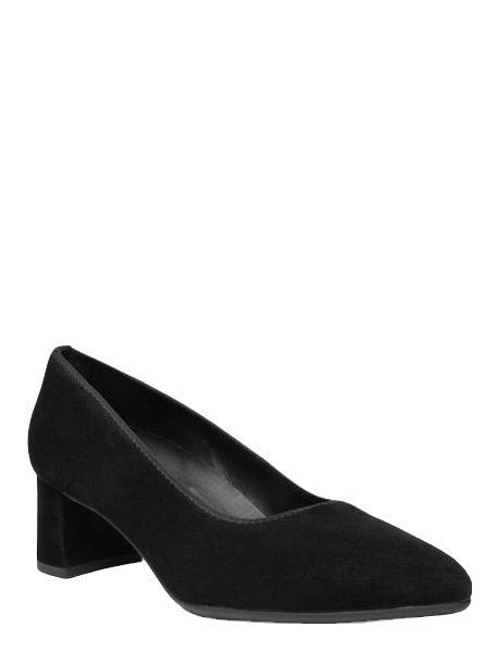 ARA Amber Block Heel Pumps With Almond Toe - Black