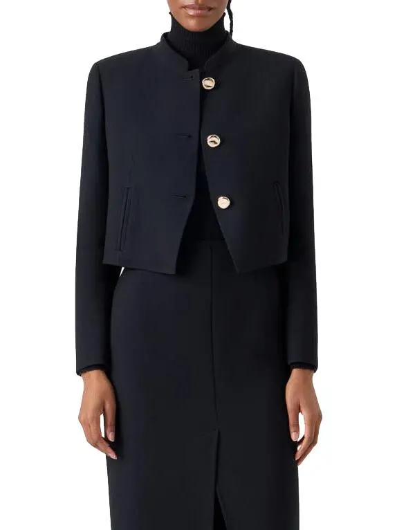 Akris Kadet Short Wool Jacket - Black