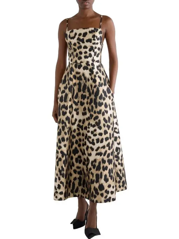 Givenchy Leopard Jacquard Volume Dress - Beige