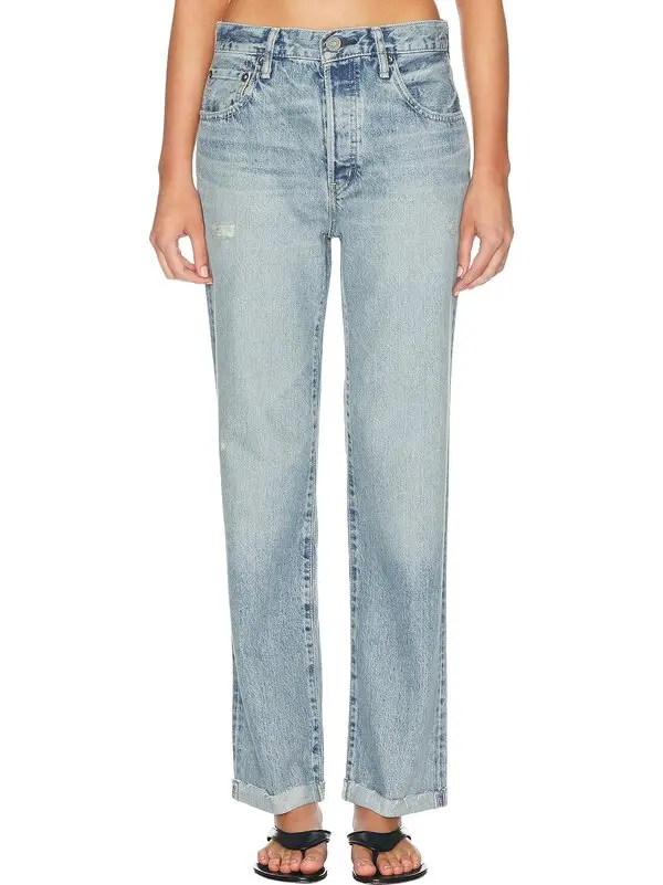 Moussy Vintage Copper Straight Leg Jeans - Light Blue