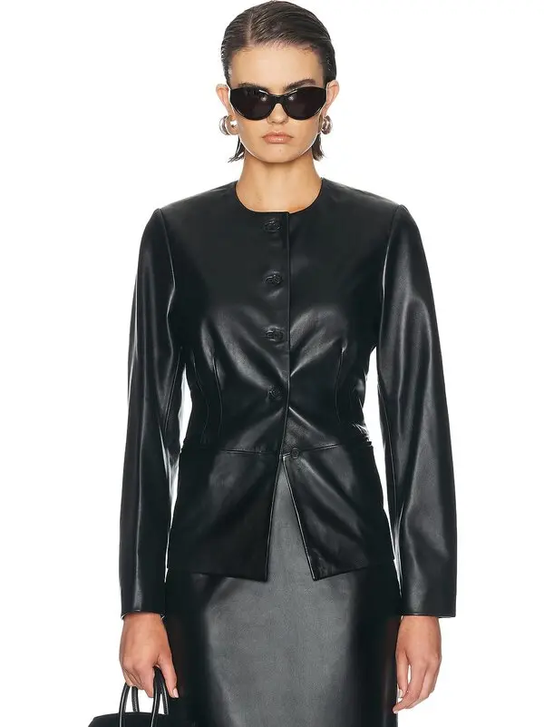 Loulou De Saison Adea Collarless Tailored Jacket - Black