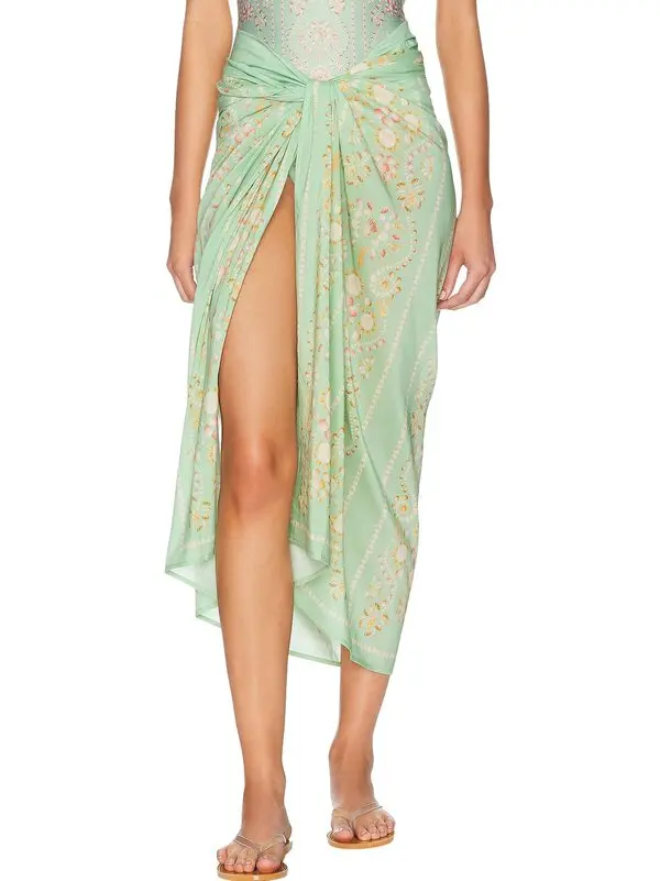 Agua Bendita Pareo Midi Skirt - Playa