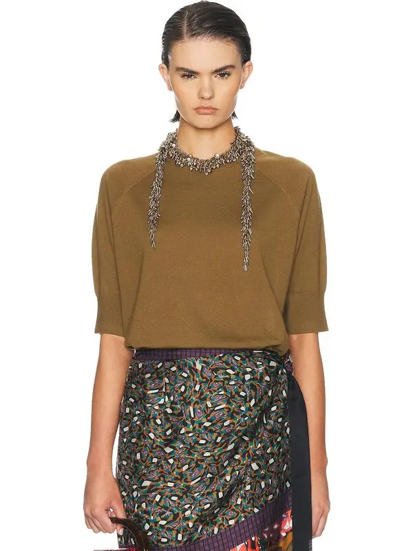 Dries Van Noten Tuan Merino Wool Sweater - Khaki