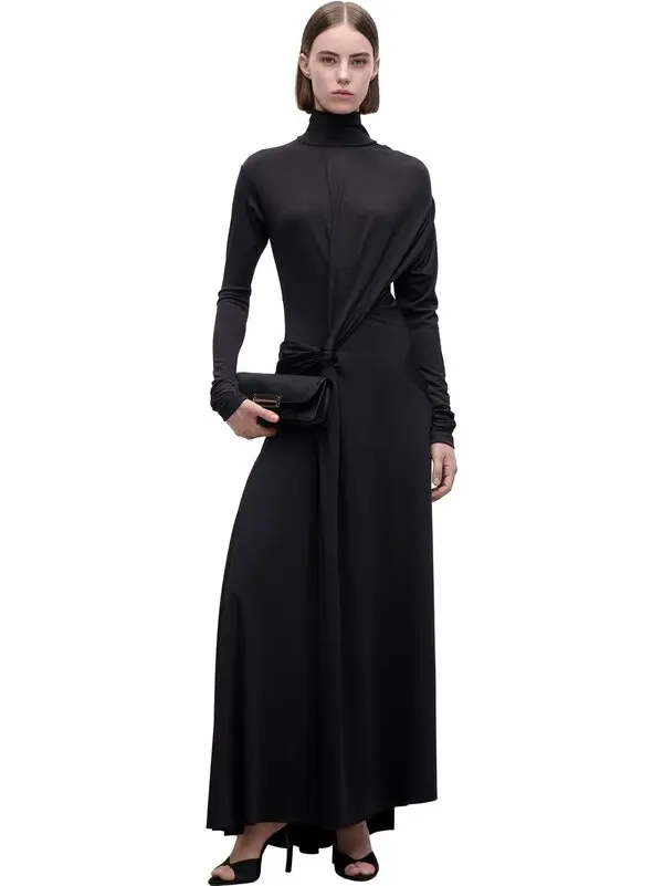 Victoria Beckham Letice" Draped Maxi Dress - Black