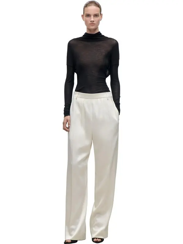 Victoria Beckham Relaxed Curved Leg Trousers - Ivory