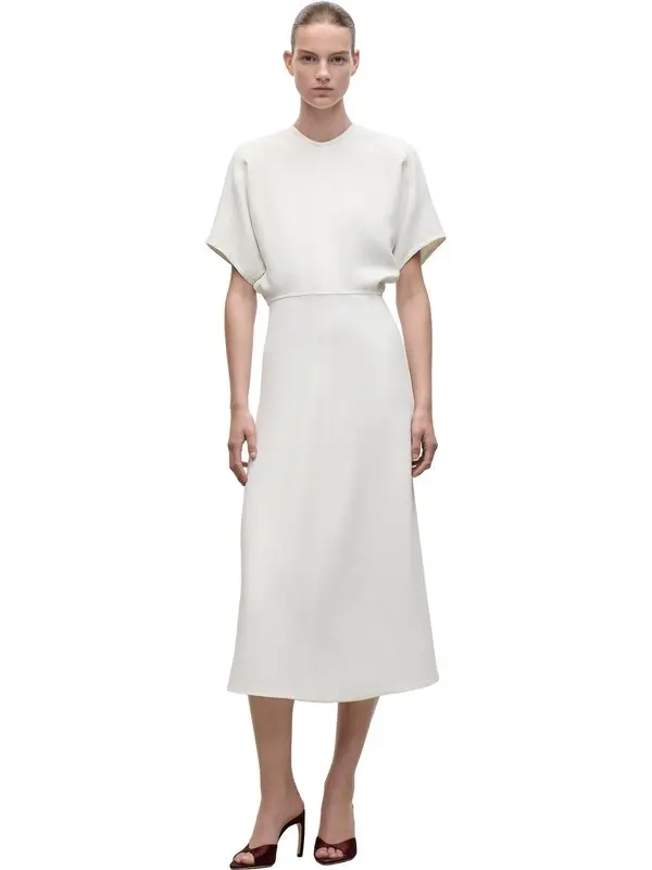 Victoria Beckham Eleanor Midi Dress - Bright Ivory