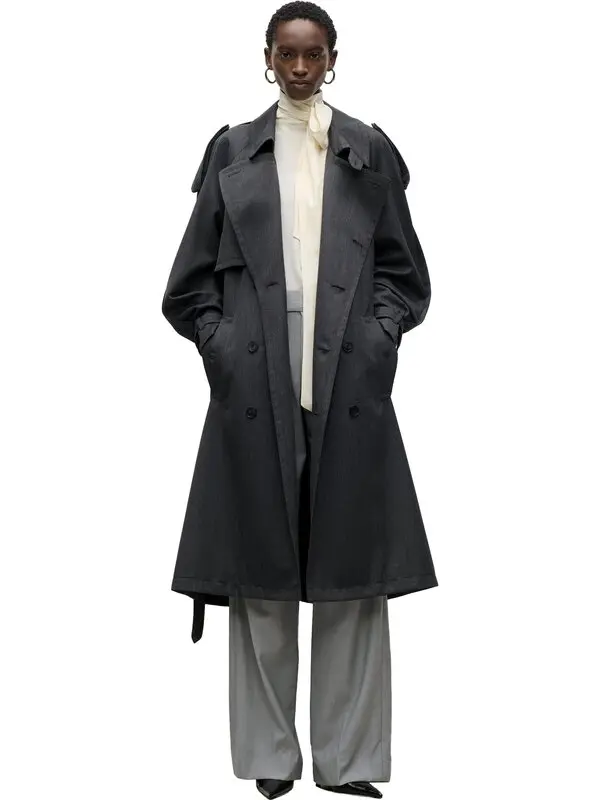 Victoria Beckham Trench Coat - Dark Grey